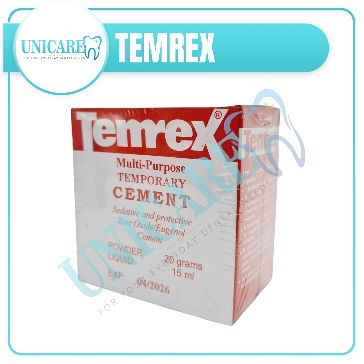 Temrex (Multi- Purpose Temporary Cement) – Unicare Dental Medical Supply